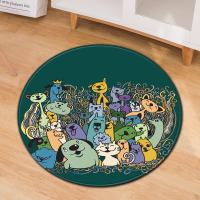 China 100% Polyester Circular Area Rug 80cm 60cm Computer Chair Floor Mat Living Room Carpet for sale