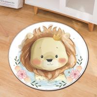 China 100% Polyester Circular Area Rug 80cm 60cm Computer Chair Floor Mat Living Room Carpet for sale