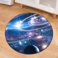 China 100% Polyester Circular Area Rug 80cm 60cm Computer Chair Floor Mat Living Room Carpet for sale