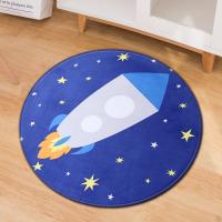 China 100% Polyester Circular Area Rug 80cm 60cm Computer Chair Floor Mat Living Room Carpet for sale