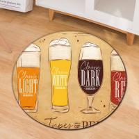 China 100% Polyester Circular Area Rug 80cm 60cm Computer Chair Floor Mat Living Room Carpet for sale