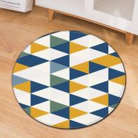 China 100% Polyester Circular Area Rug 80cm 60cm Computer Chair Floor Mat Living Room Carpet for sale
