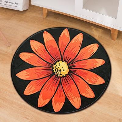 China Custom Round Polyester Floor Mat 80-160cm Office Chair Mat Machine Washable for sale