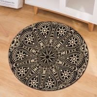 China Custom Round Polyester Floor Mat 80-160cm Office Chair Mat Machine Washable for sale
