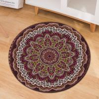 China Custom Round Polyester Floor Mat 80-160cm Office Chair Mat Machine Washable for sale