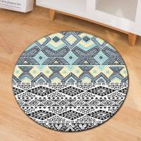 China Custom Round Polyester Floor Mat 80-160cm Office Chair Mat Machine Washable for sale