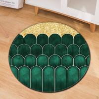 China Custom Round Polyester Floor Mat 80-160cm Office Chair Mat Machine Washable for sale