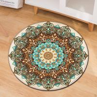 China Custom Round Polyester Floor Mat 80-160cm Office Chair Mat Machine Washable for sale