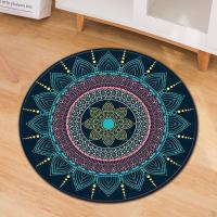 China Custom Round Polyester Floor Mat 80-160cm Office Chair Mat Machine Washable for sale