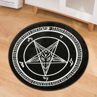 China Custom Round Polyester Floor Mat 80-160cm Office Chair Mat Machine Washable for sale