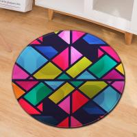 China Custom Round Polyester Floor Mat 80-160cm Office Chair Mat Machine Washable for sale