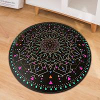 China Custom Round Polyester Floor Mat 80-160cm Office Chair Mat Machine Washable for sale