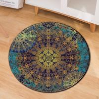 China Custom Round Polyester Floor Mat 80-160cm Office Chair Mat Machine Washable for sale
