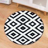 China Custom Round Polyester Floor Mat 80-160cm Office Chair Mat Machine Washable for sale