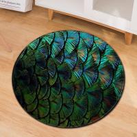 China Custom Round Polyester Floor Mat 80-160cm Office Chair Mat Machine Washable for sale