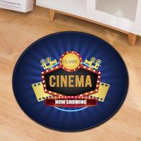 China Custom Round Polyester Floor Mat 80-160cm Office Chair Mat Machine Washable for sale