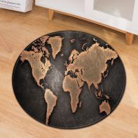 China Custom Round Polyester Floor Mat 80-160cm Office Chair Mat Machine Washable for sale
