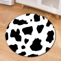 China Custom Round Polyester Floor Mat 80-160cm Office Chair Mat Machine Washable for sale