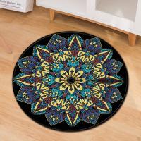 China Custom Round Polyester Floor Mat 80-160cm Office Chair Mat Machine Washable for sale