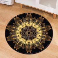 China Custom Round Polyester Floor Mat 80-160cm Office Chair Mat Machine Washable for sale