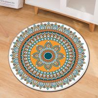 China Custom Round Polyester Floor Mat 80-160cm Office Chair Mat Machine Washable for sale