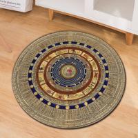 China Custom Round Polyester Floor Mat 80-160cm Office Chair Mat Machine Washable for sale