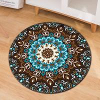 China Custom Round Polyester Floor Mat 80-160cm Office Chair Mat Machine Washable for sale