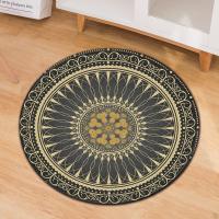 China Custom Round Polyester Floor Mat 80-160cm Office Chair Mat Machine Washable for sale
