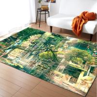 China Landscape Cartoon Bedroom Floor Carpets Rug Under Dining Table Machine Washable for sale