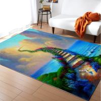 China Landscape Cartoon Bedroom Floor Carpets Rug Under Dining Table Machine Washable for sale