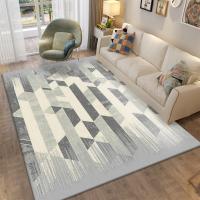 China Geometric Polyester Fiber Carpet 60x90cm 80x120cm Anti Slip Living Room Rug for sale