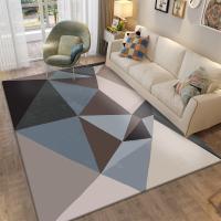 China Geometric Polyester Fiber Carpet 60x90cm 80x120cm Anti Slip Living Room Rug for sale