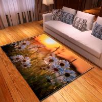 China Custom Polyester Round Area Rug 1.5x2m Machine Washable Floor Mat for Living Room Bedroom for sale