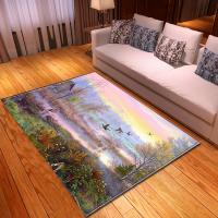 China Custom Polyester Round Area Rug 1.5x2m Machine Washable Floor Mat for Living Room Bedroom for sale