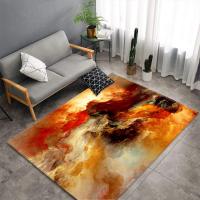 China Custom Polyester Round Area Rug 1.5x2m Machine Washable Floor Mat for Living Room Bedroom for sale