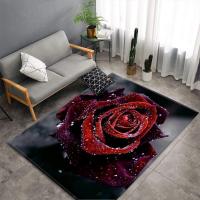 China Custom Polyester Round Area Rug 1.5x2m Machine Washable Floor Mat for Living Room Bedroom for sale