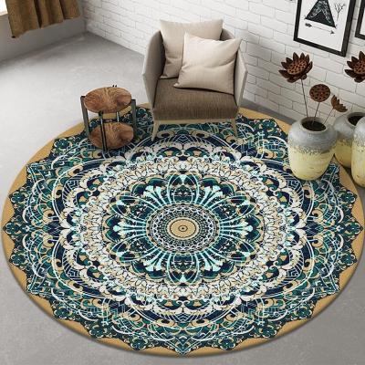 China Circular Persia Style Living Room Floor Carpet 120cm Diameter Nonslip Polyester for sale