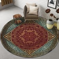 China Circular Persia Style Living Room Floor Carpet 120cm Diameter Nonslip Polyester for sale
