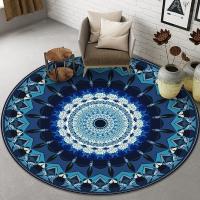 China Circular Persia Style Living Room Floor Carpet 120cm Diameter Nonslip Polyester for sale