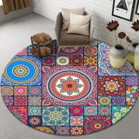 China Circular Persia Style Living Room Floor Carpet 120cm Diameter Nonslip Polyester for sale
