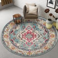 China Circular Persia Style Living Room Floor Carpet 120cm Diameter Nonslip Polyester for sale