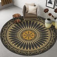 China Circular Persia Style Living Room Floor Carpet 120cm Diameter Nonslip Polyester for sale
