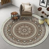 China Circular Persia Style Living Room Floor Carpet 120cm Diameter Nonslip Polyester for sale
