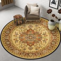 China Circular Persia Style Living Room Floor Carpet 120cm Diameter Nonslip Polyester for sale