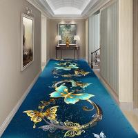 China 3D Printed Commercial Floor Mat Carpet Runner 60cm 80cm 100cm Width Custom Polyester for sale