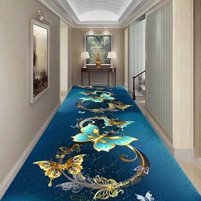 China 3D Printed Commercial Floor Mat Carpet Runner 60cm 80cm 100cm Width Custom Polyester for sale