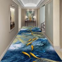 China 3D Printed Commercial Floor Mat Carpet Runner 60cm 80cm 100cm Width Custom Polyester for sale