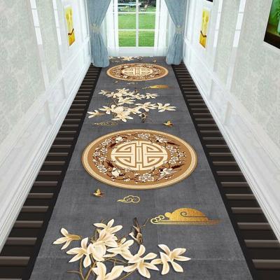 China Customizable Polyester Corridor Runner Rug Non Slip 60cm Width Machine Washable for sale