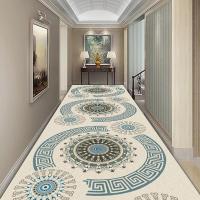China Customizable Polyester Corridor Runner Rug Non Slip 60cm Width Machine Washable for sale