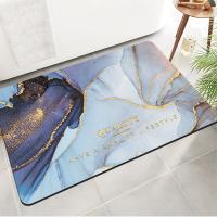 China Soft Diatom Mud Bathroom Waterproof Carpet Light Luxury Marble Pattern 40*60cm for sale